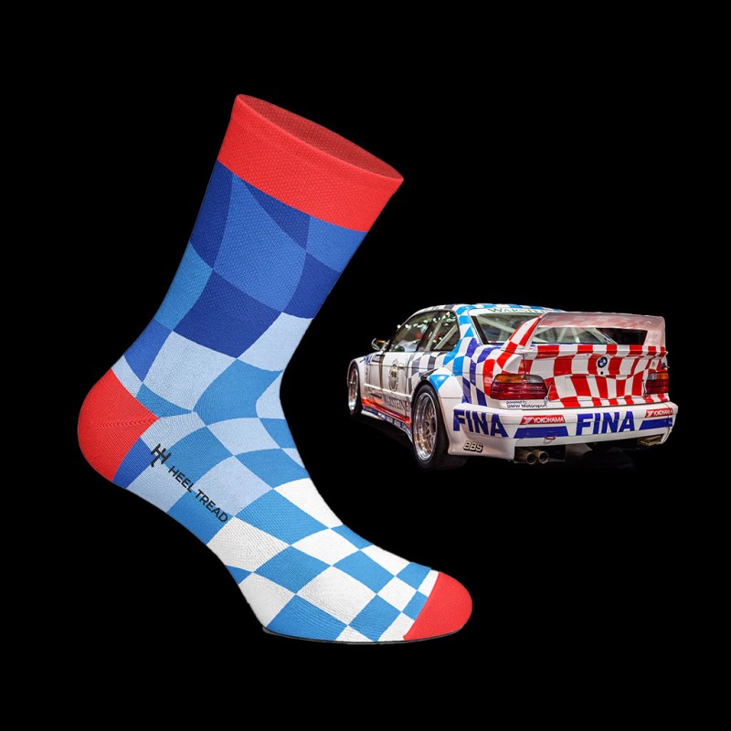 Inspiration BMW M Motorsport Squared socks Checkered Flag Blue / White ...