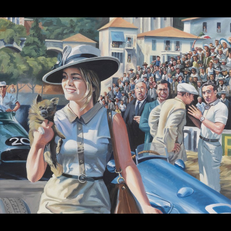 Poster "The day Ascari plunged into the harbor" GP Monaco 1955 original ...