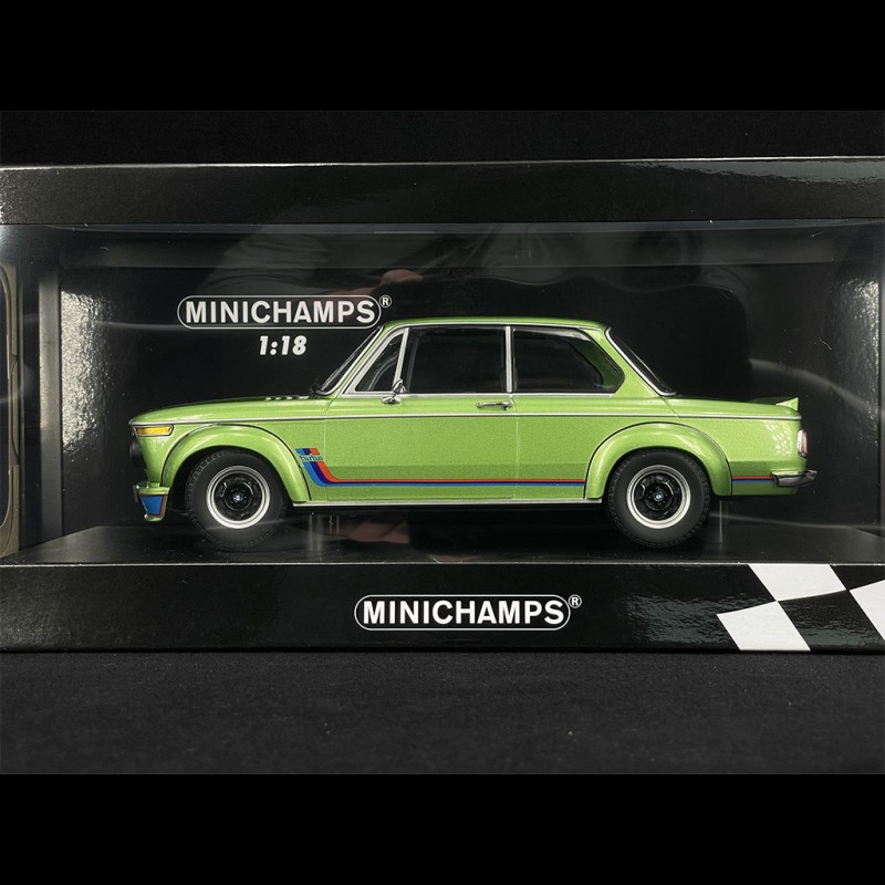 BMW Turbo 2002 Année de Construction 1972 Metallic-Grün 1/18 Minichamps ...