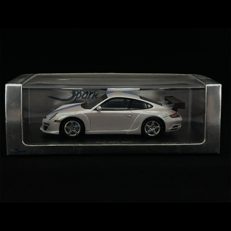 Porsche RUF RGT type 997 2006 Pearl White Metallic and Blue 1/43 Spark ...