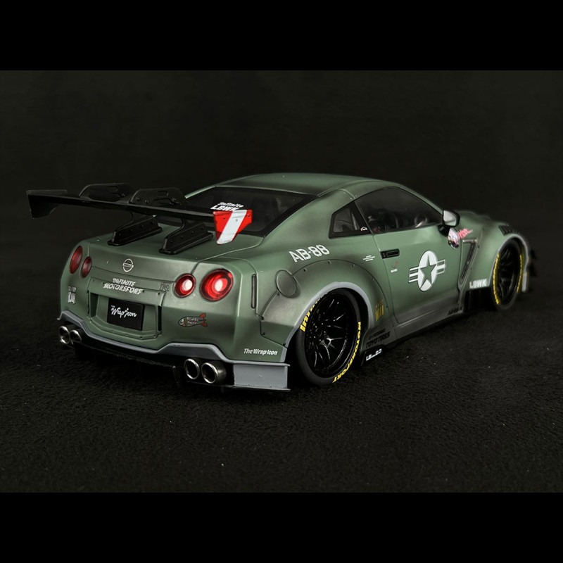 Nissan GTR R35 Mk II LB Works 2022 Army Fighter Khaki green 1/18 Solido ...