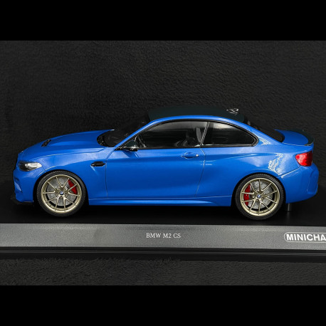 BMW M2 CS 2020 Typ F87 Blau metallic / Goldfelgen 1/18 Minichamps 155021027 - Elfershop