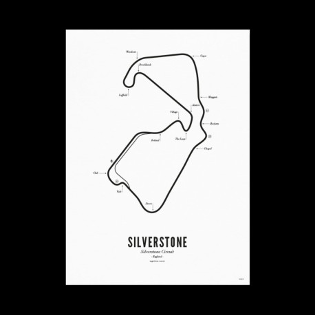 Poster Silverstone Circuit A4 21 x 29,7 cm GP Great Britain F1 - Elfershop