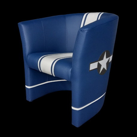 Tub chair Aviator F4U Corsair Black Sheep Navy blue / White - Elfershop