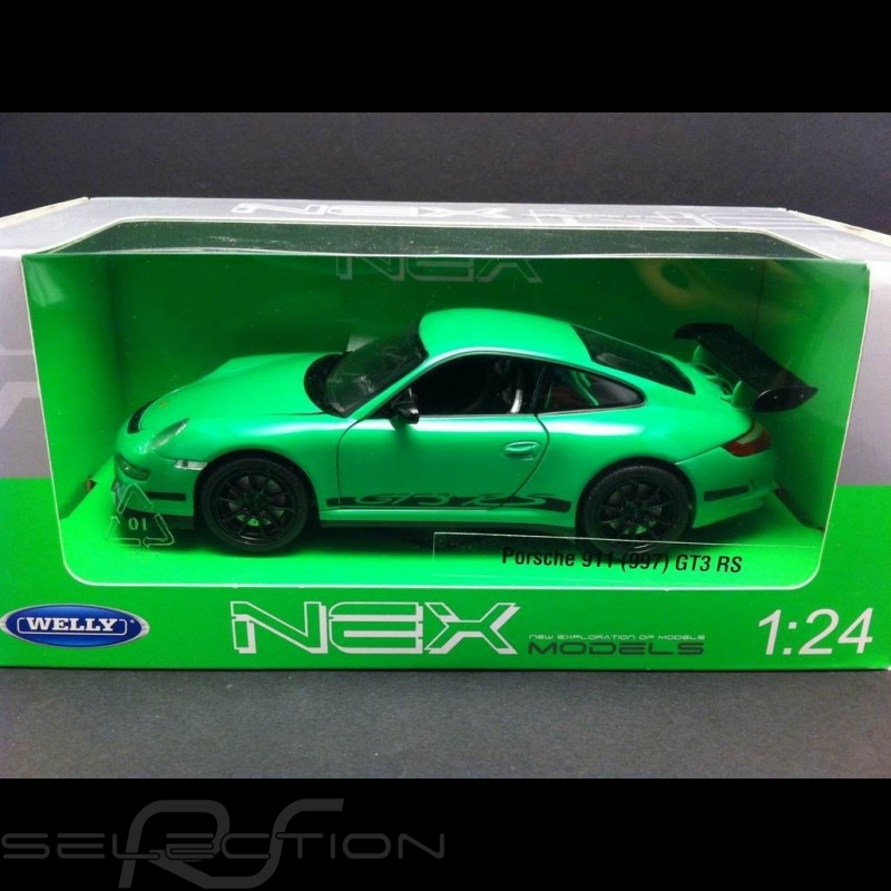 Porsche 997 GT3 RS green / black 1/24 Welly 22495 - Elfershop