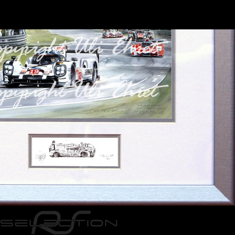Porsche 919 winner Le Mans 2015 n° 19 wood frame aluminum with black ...