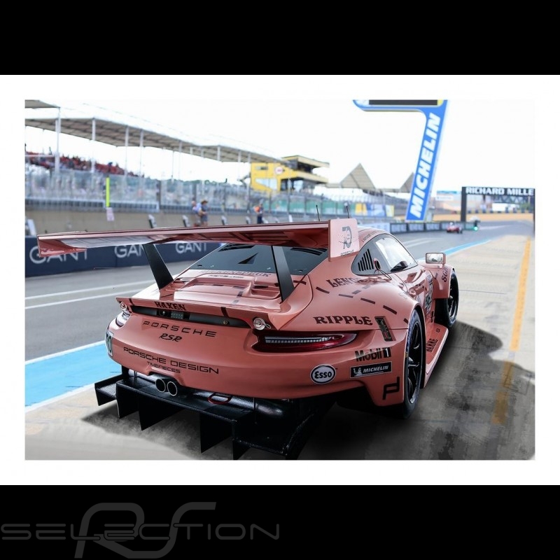 Porsche 911 RSR "Rosa sau" plakat 83.8cm x 59cm - Elfershop