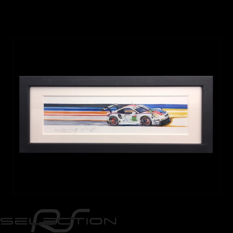 Porsche 991 RSR Brumos 24h le Mans 2019 Schwarz Rahmen 15 x 35 cm ...
