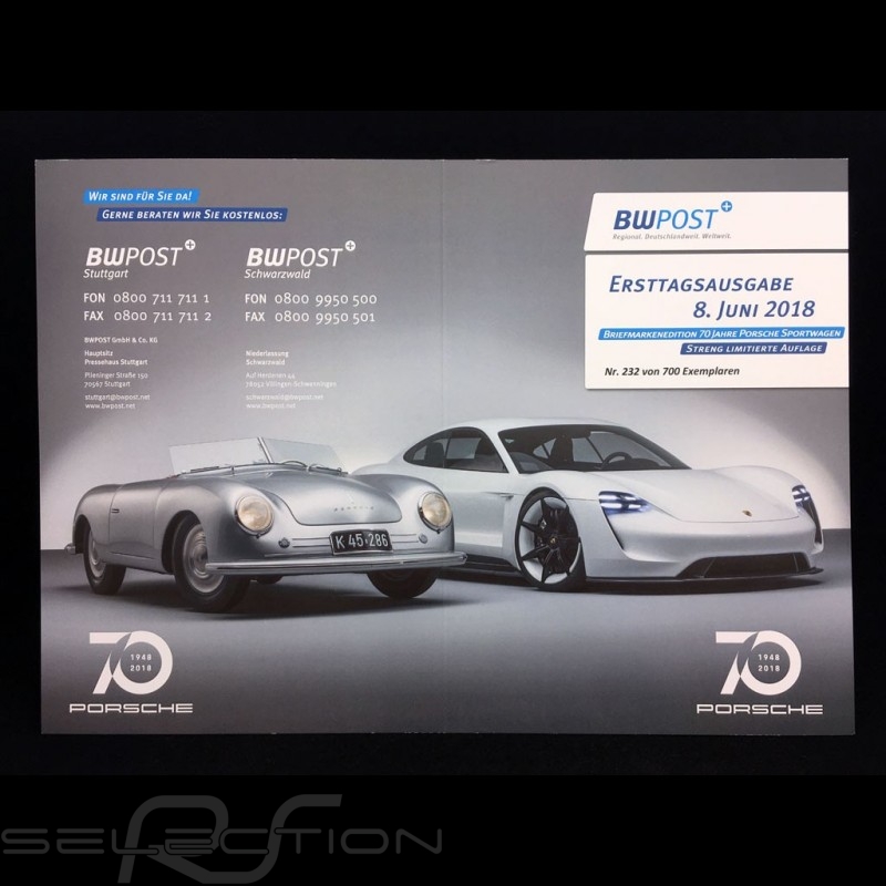 Porsche commemorative stamps 70 years evolution 1948 - 2018Porsche ...