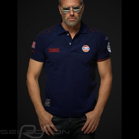 Gulf Racing Steve McQueen Le Mans n° 20 Polo Navy blue - men - Elfershop