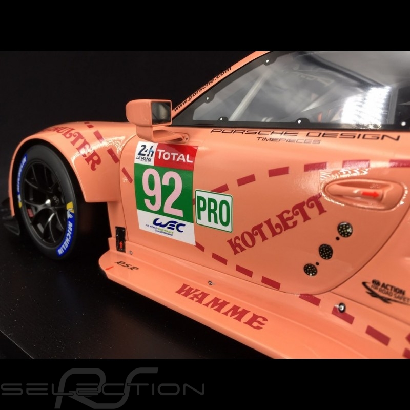 Porsche 911 RSR typ 991 n° 92 "Rosa sau" Sieger Le Mans 2018 1/12 Spark ...