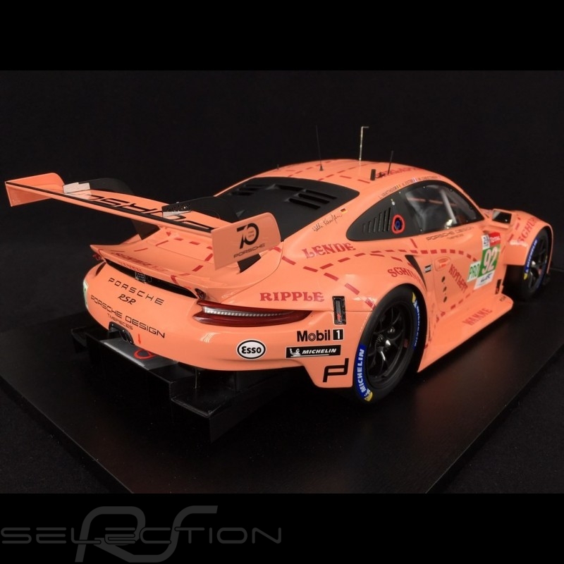 Porsche 911 RSR typ 991 n° 92 "Rosa sau" Sieger Le Mans 2018 1/12 Spark ...