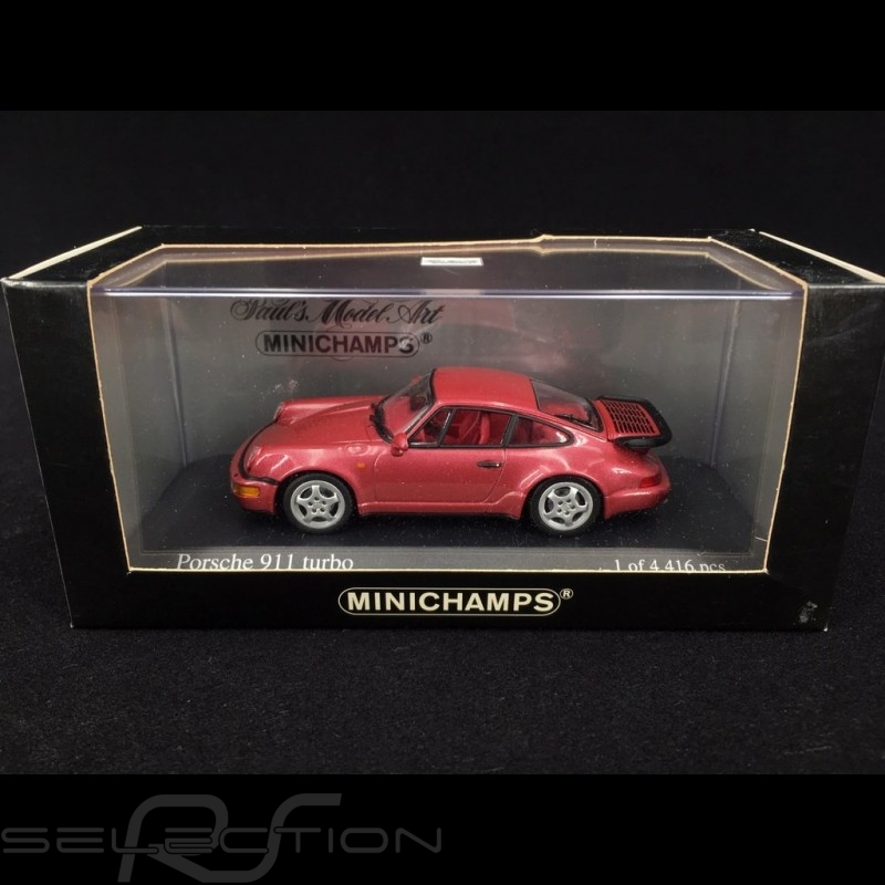 Porsche 911 Type 964 Turbo 1990 Raspberry Red 1/43 Minichamps 430069108 ...