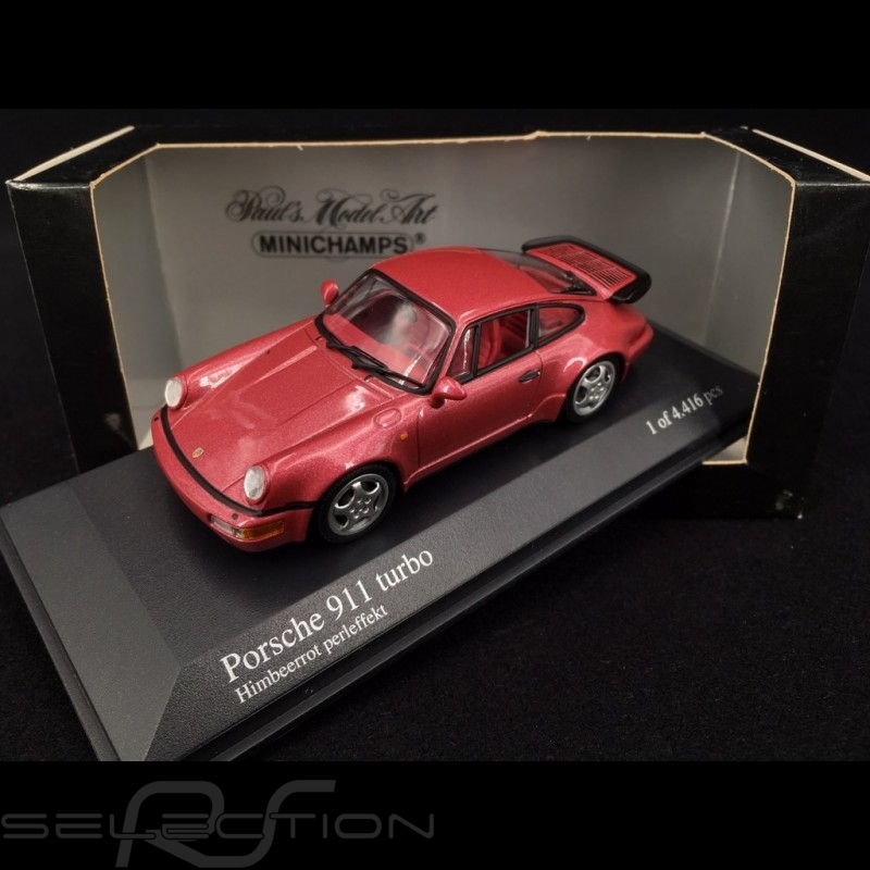 Porsche 911 Type 964 Turbo 1990 Raspberry Red 1/43 Minichamps 430069108 ...