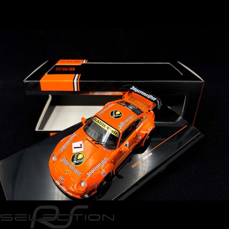 Porsche 911 type 993 RWB Rauh-Welt n° 7 Jägermeister orange 1/43 IXO ...